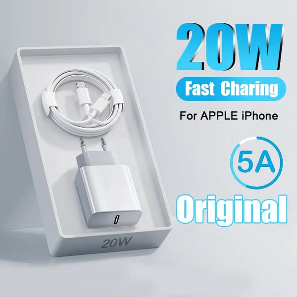iPhone Fast charger 20W USB Type-C to Apple Lightning Cable Charger Kit ...