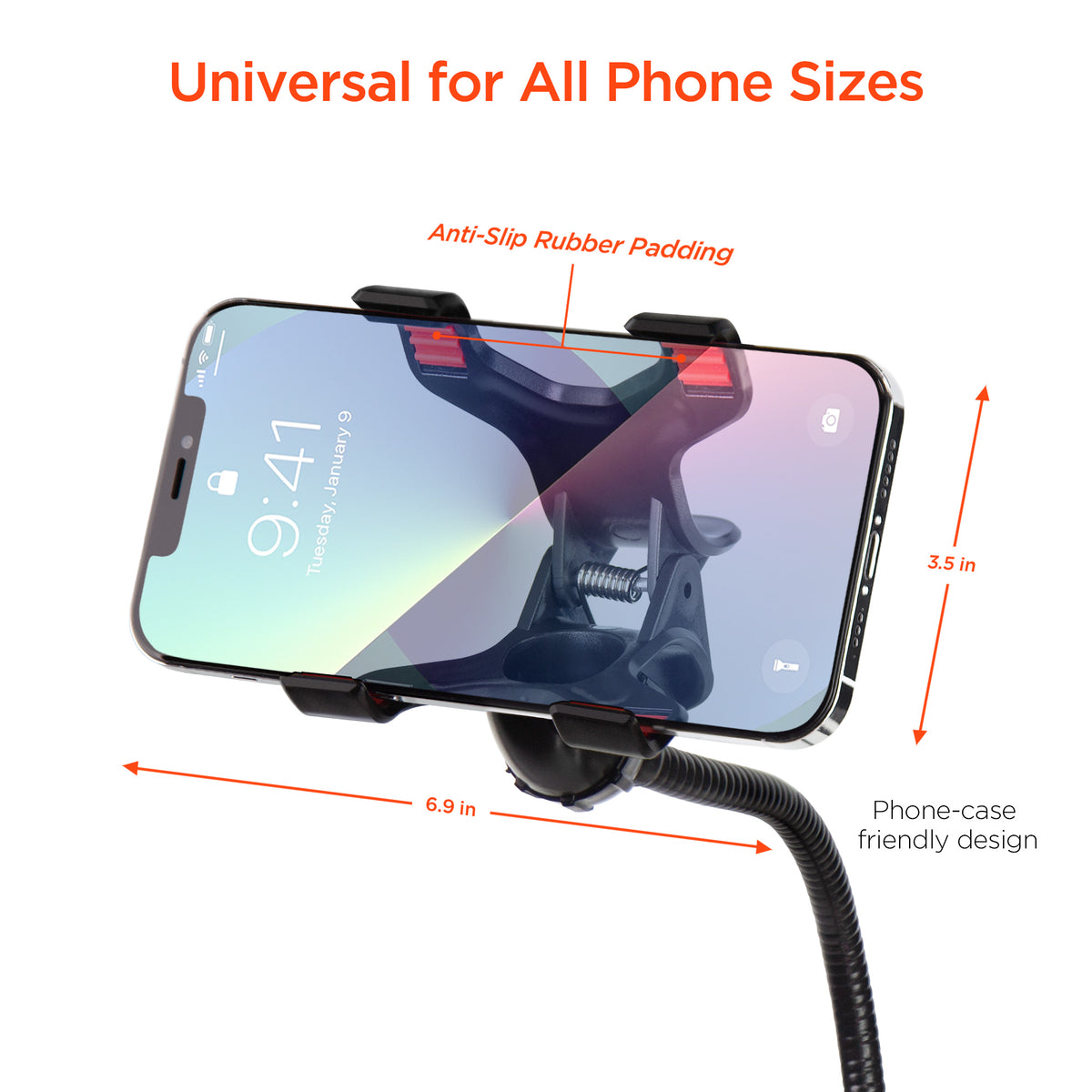 Flexible Arm Lazy Bracket Phone Holder Mount Clip-On Grip - MyPhoneCase.com