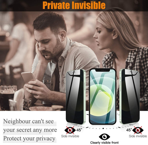 [iPhone 12 Pro Max] Privacy Anti-Spy Tempered Glass Screen Protector [2 ...